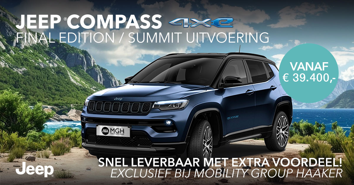 Jeep Compass 4xe Final Edition: Laatste kans op een Icoon!